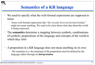Knowledge Representation & Reasoning | PPT