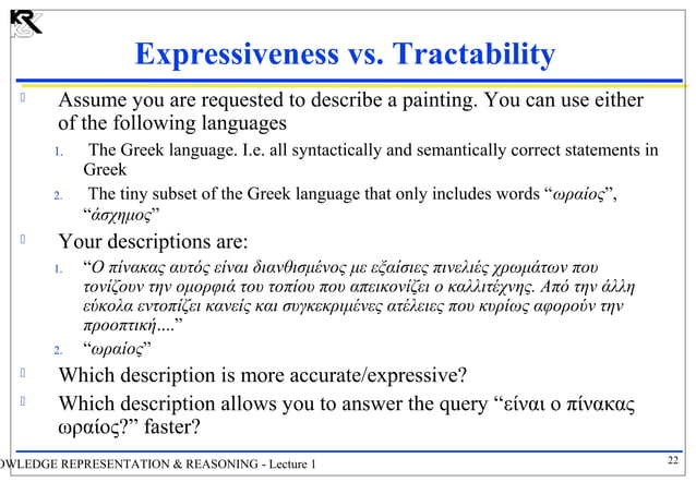 Knowledge Representation & Reasoning | PPT