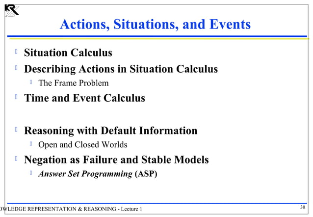 Knowledge Representation & Reasoning | PPT