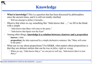 Knowledge Representation & Reasoning | PPT