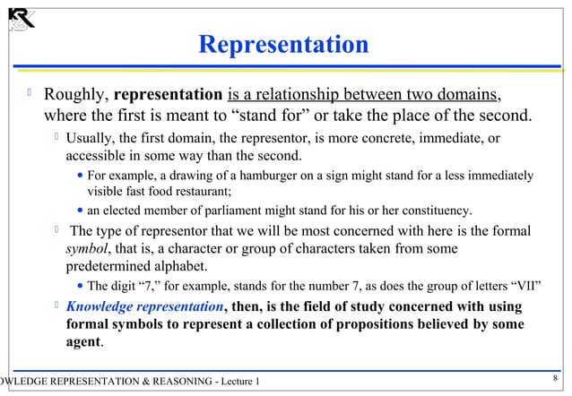 Knowledge Representation & Reasoning | PPT