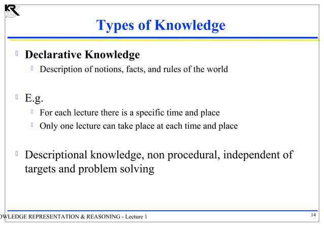 Knowledge Representation And Reasoning