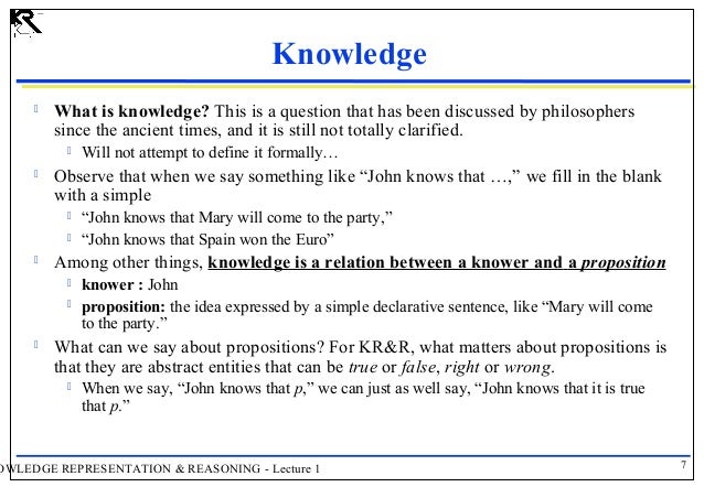 Knowledge Representation And Reasoning