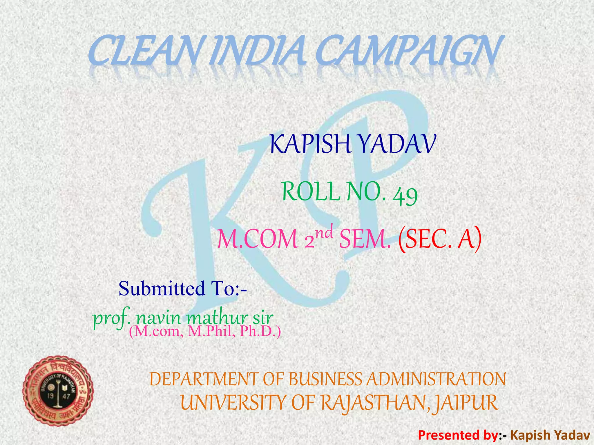 Clean India Campaign | PPTX