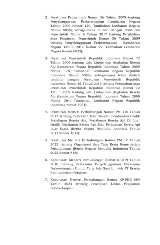 Keputusan Direktur Jenderal Perkeretaapian Tentang Grafik Perjalanan ...