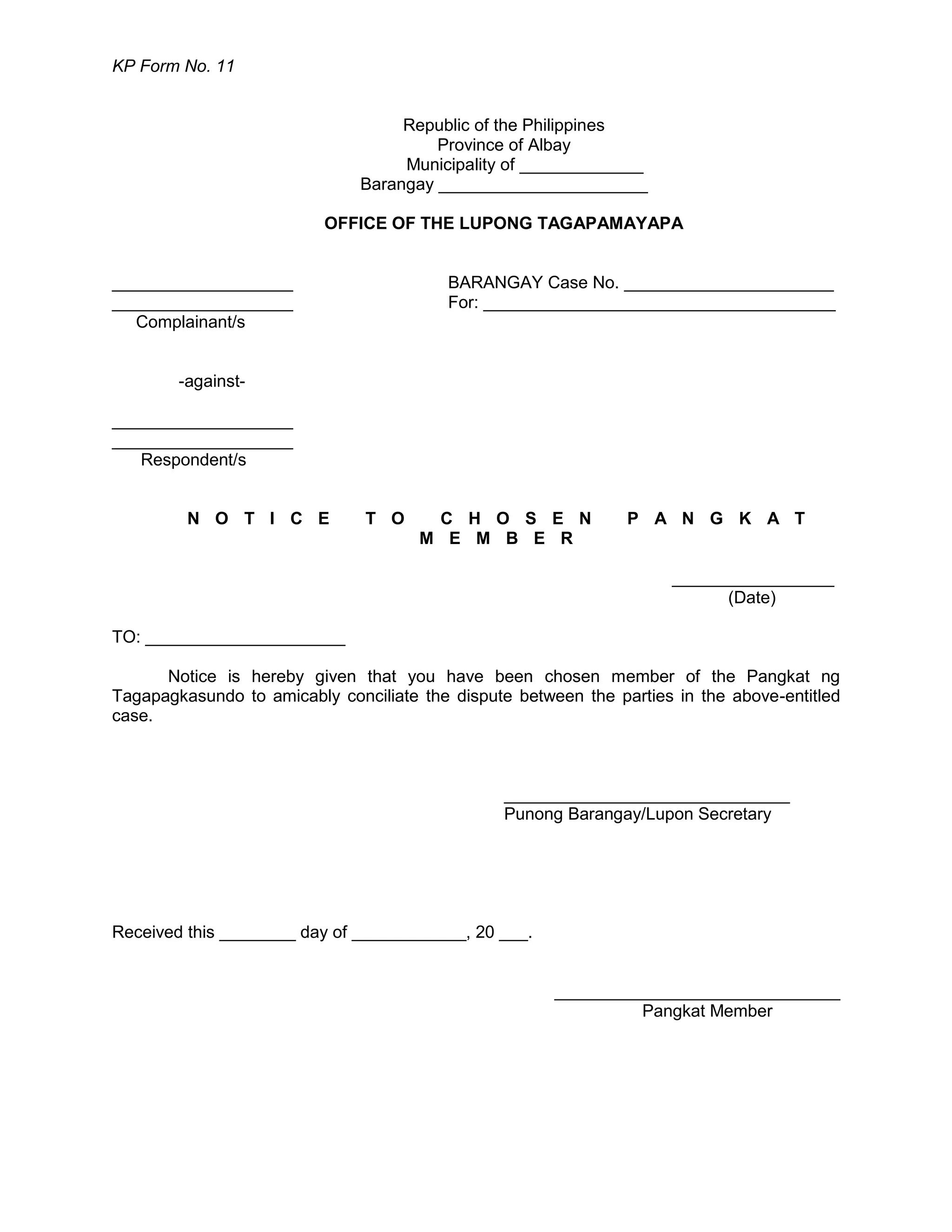 Katarungang pambarangay forms-uses and applications | PDF
