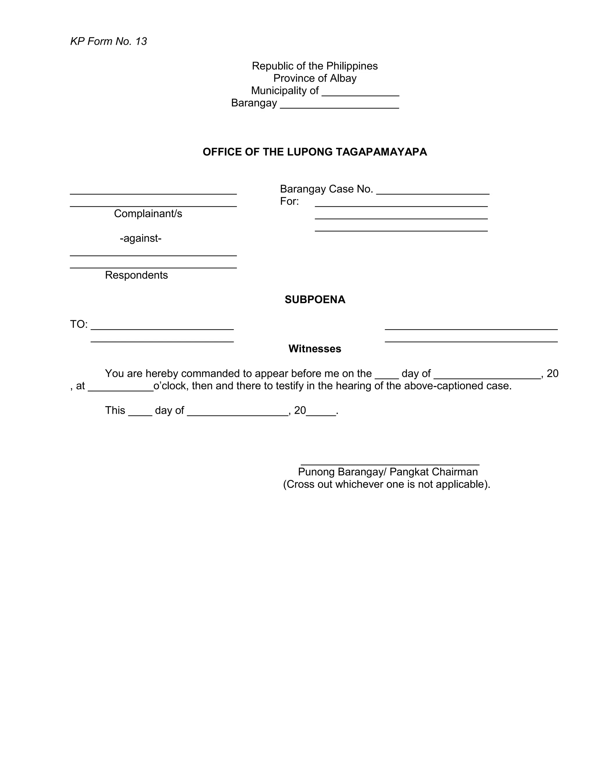 Katarungang pambarangay forms-uses and applications | PDF