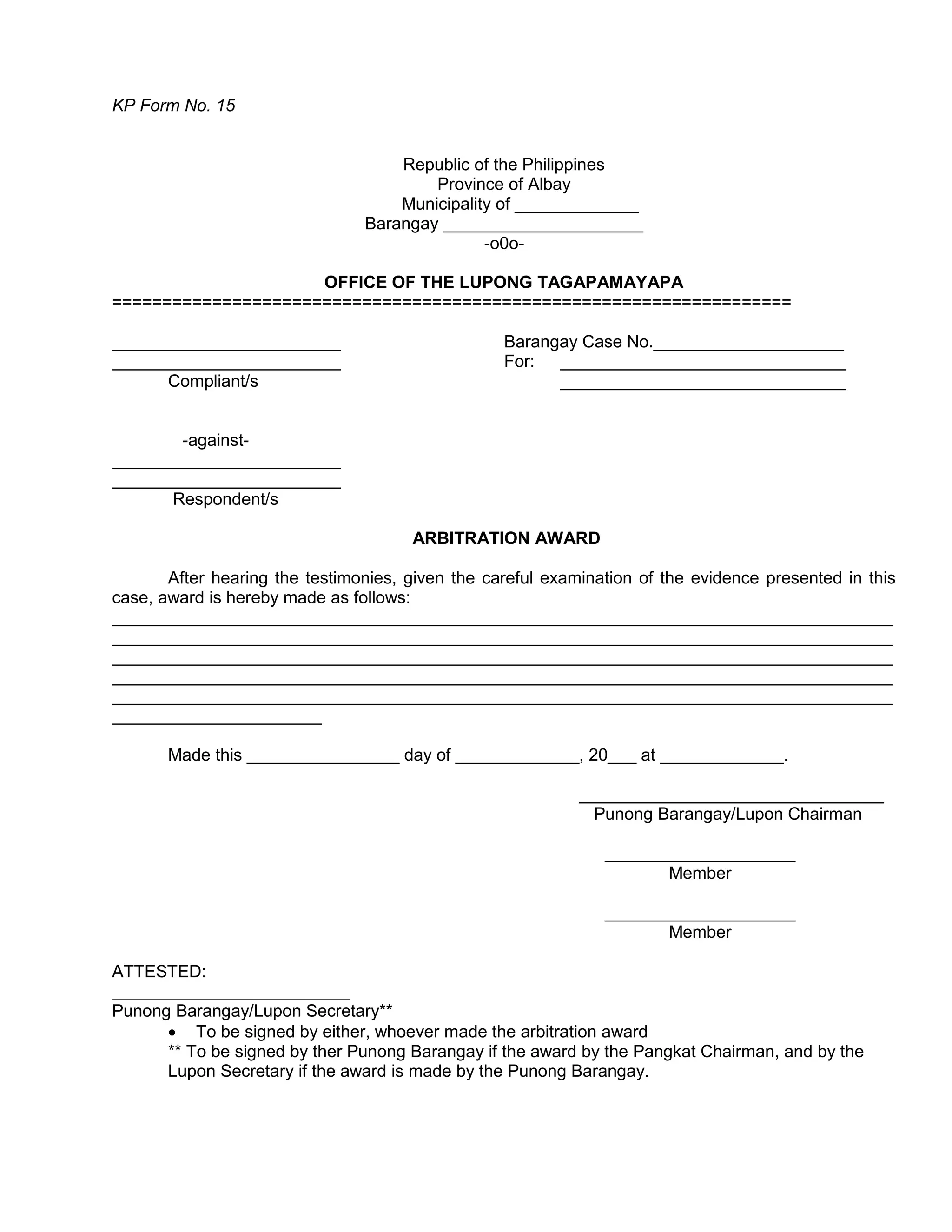 Katarungang pambarangay forms-uses and applications | PDF