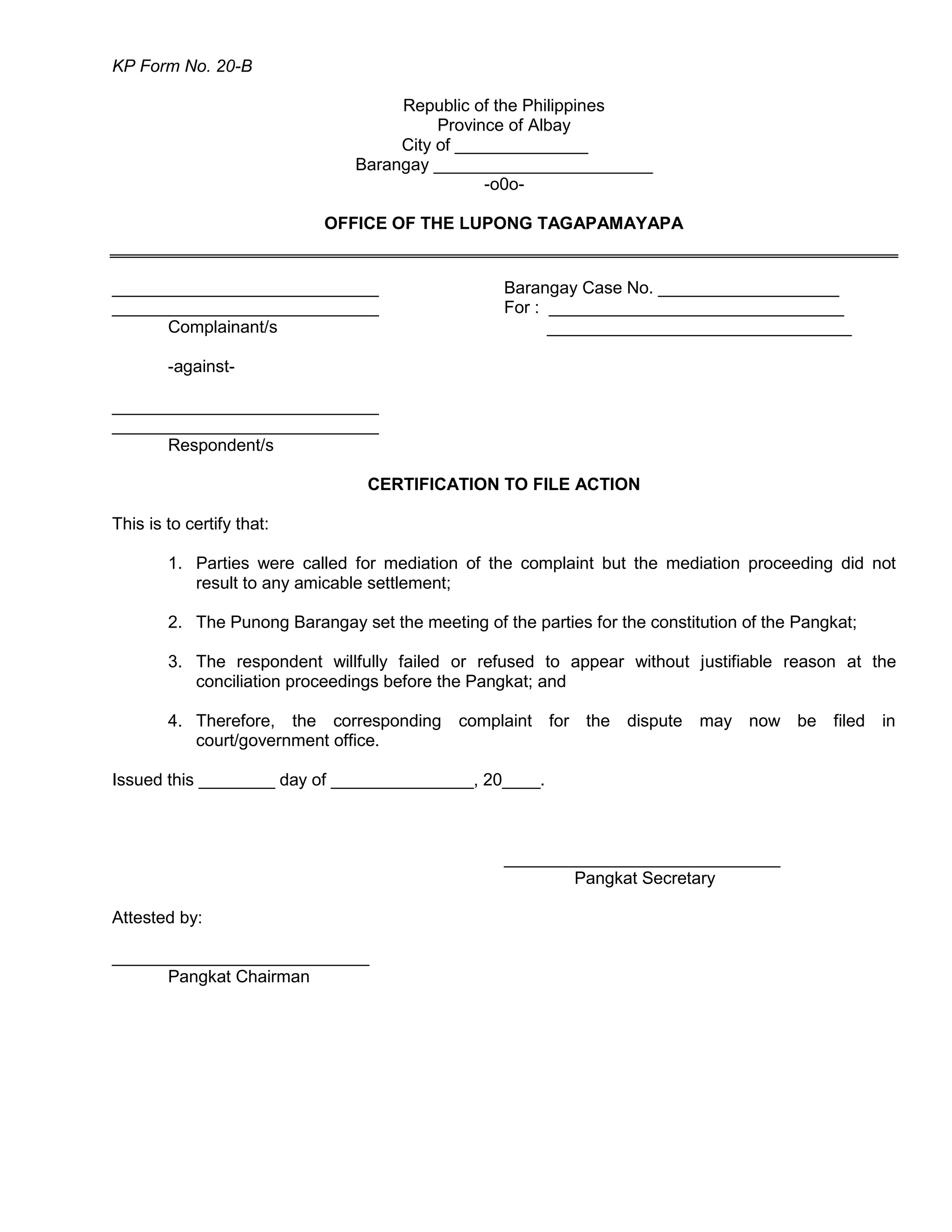Katarungang pambarangay forms-uses and applications | PDF