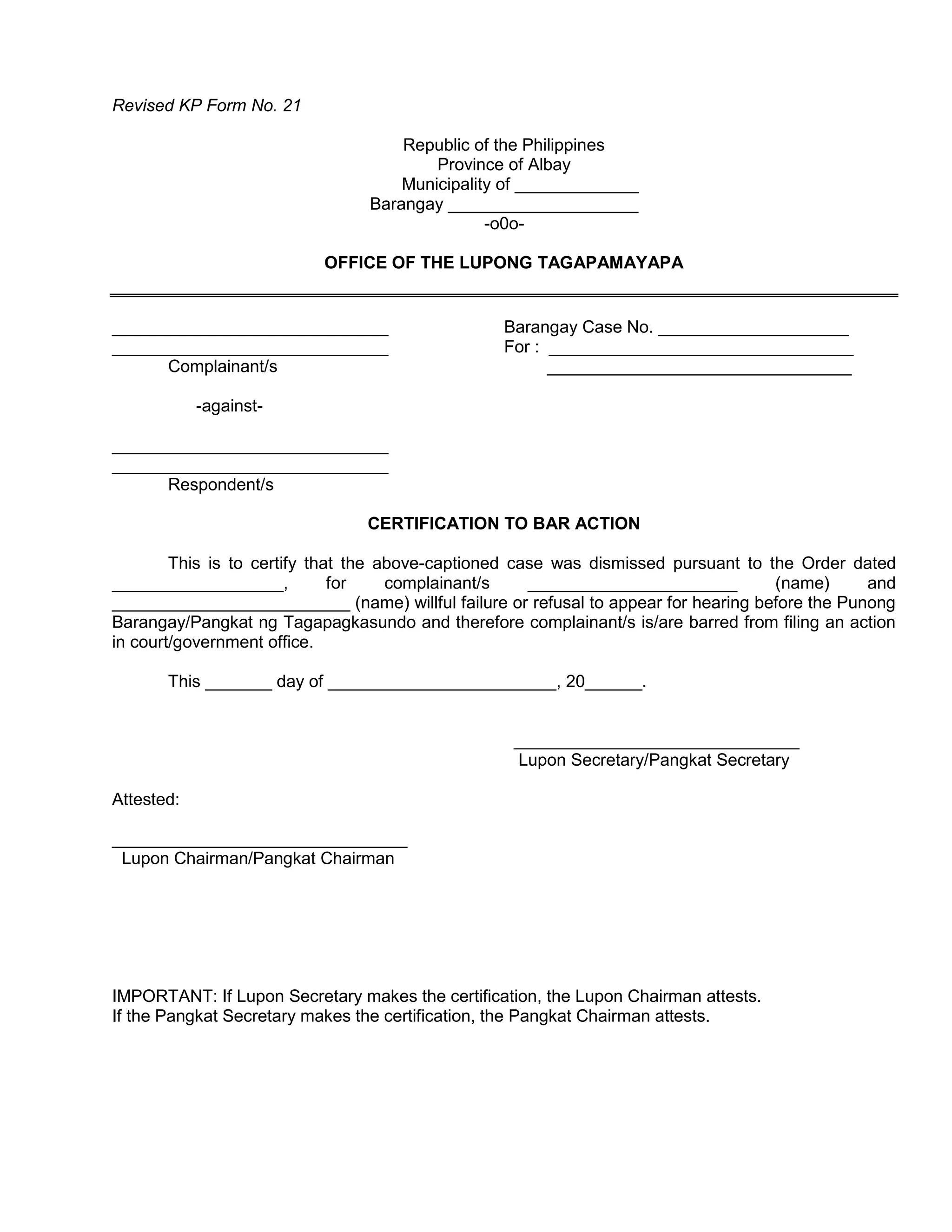 Katarungang pambarangay forms-uses and applications | PDF