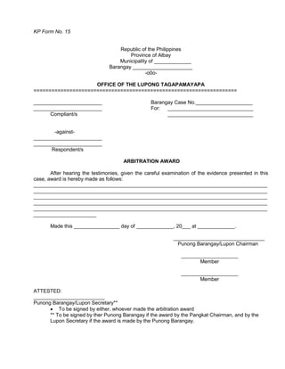 Katarungang pambarangay forms-uses and applications | PDF