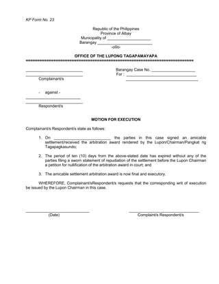Katarungang pambarangay forms-uses and applications | PDF