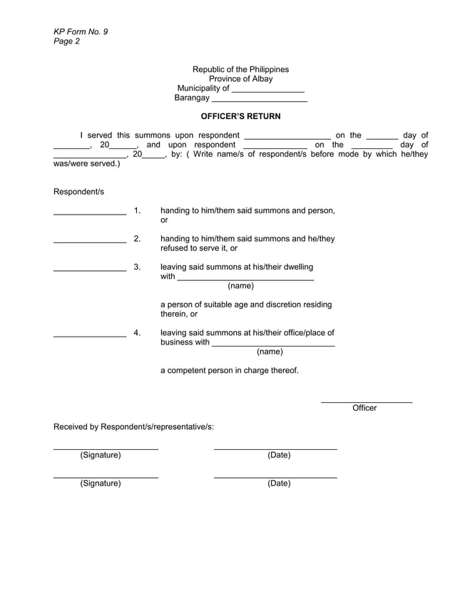Katarungang pambarangay forms-uses and applications | PDF