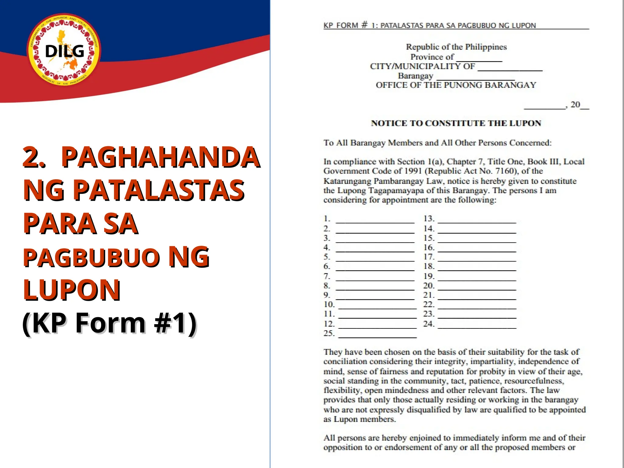 Katarungng Pambarangay Enhancement Training | PPT