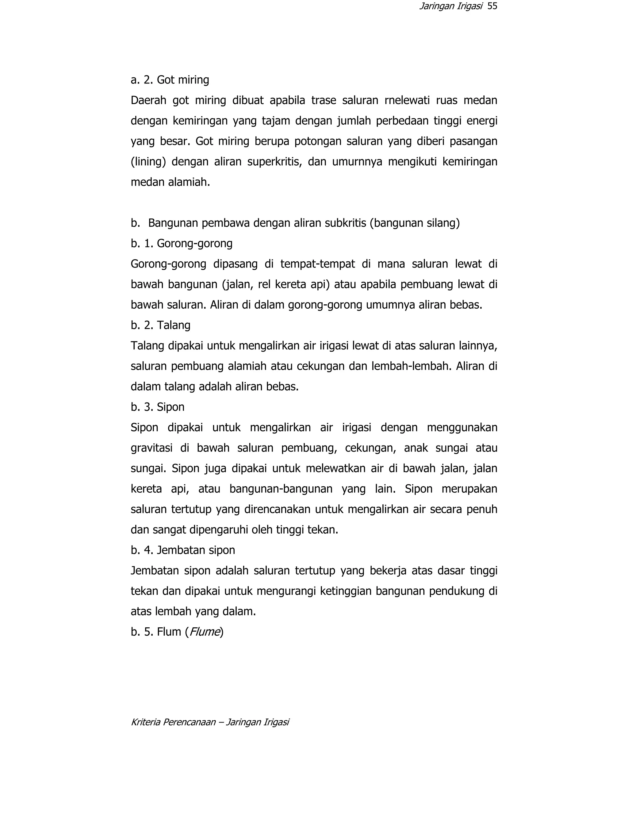 Kp 01 2010 perencanaan jaringan irigasi | PDF