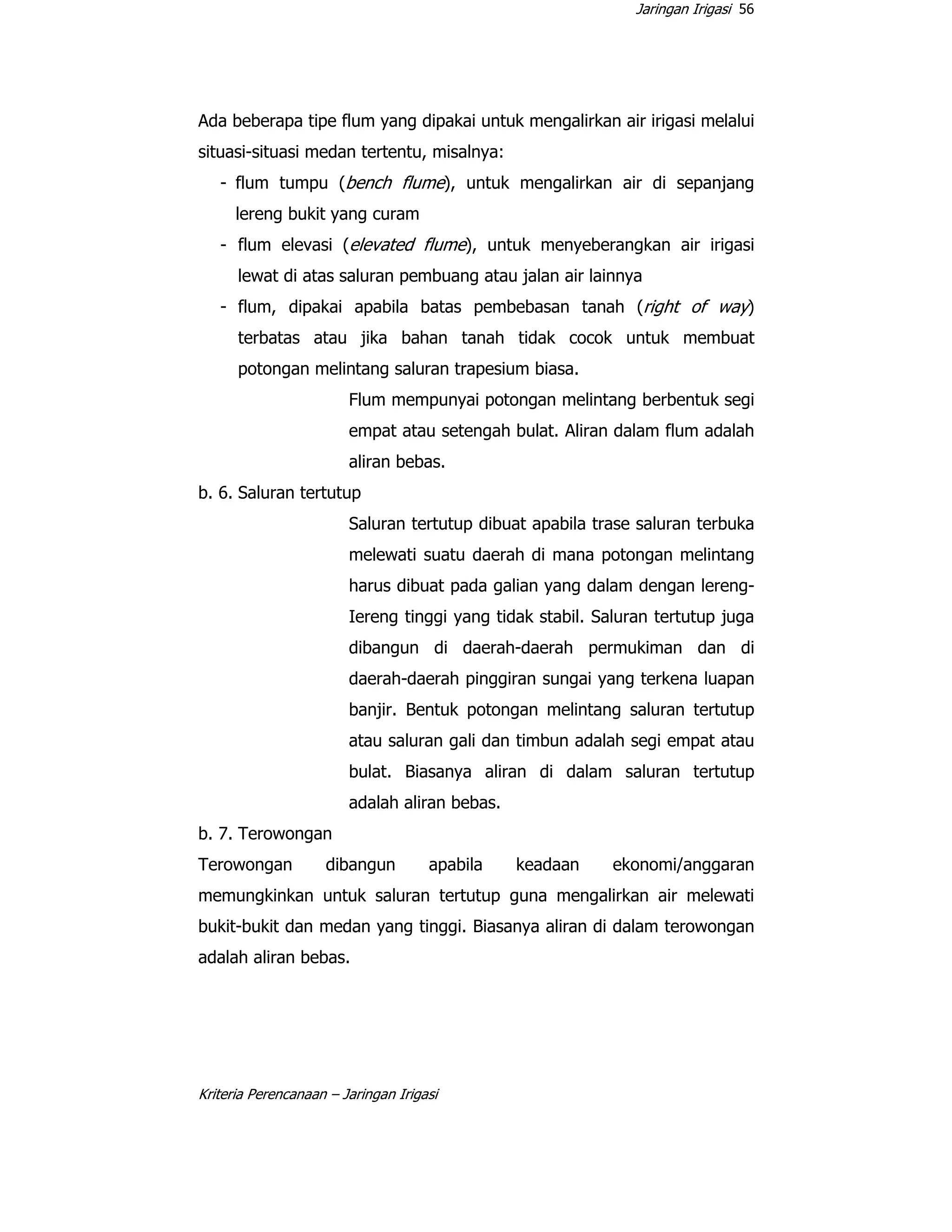 Kp 01 2010 perencanaan jaringan irigasi | PDF