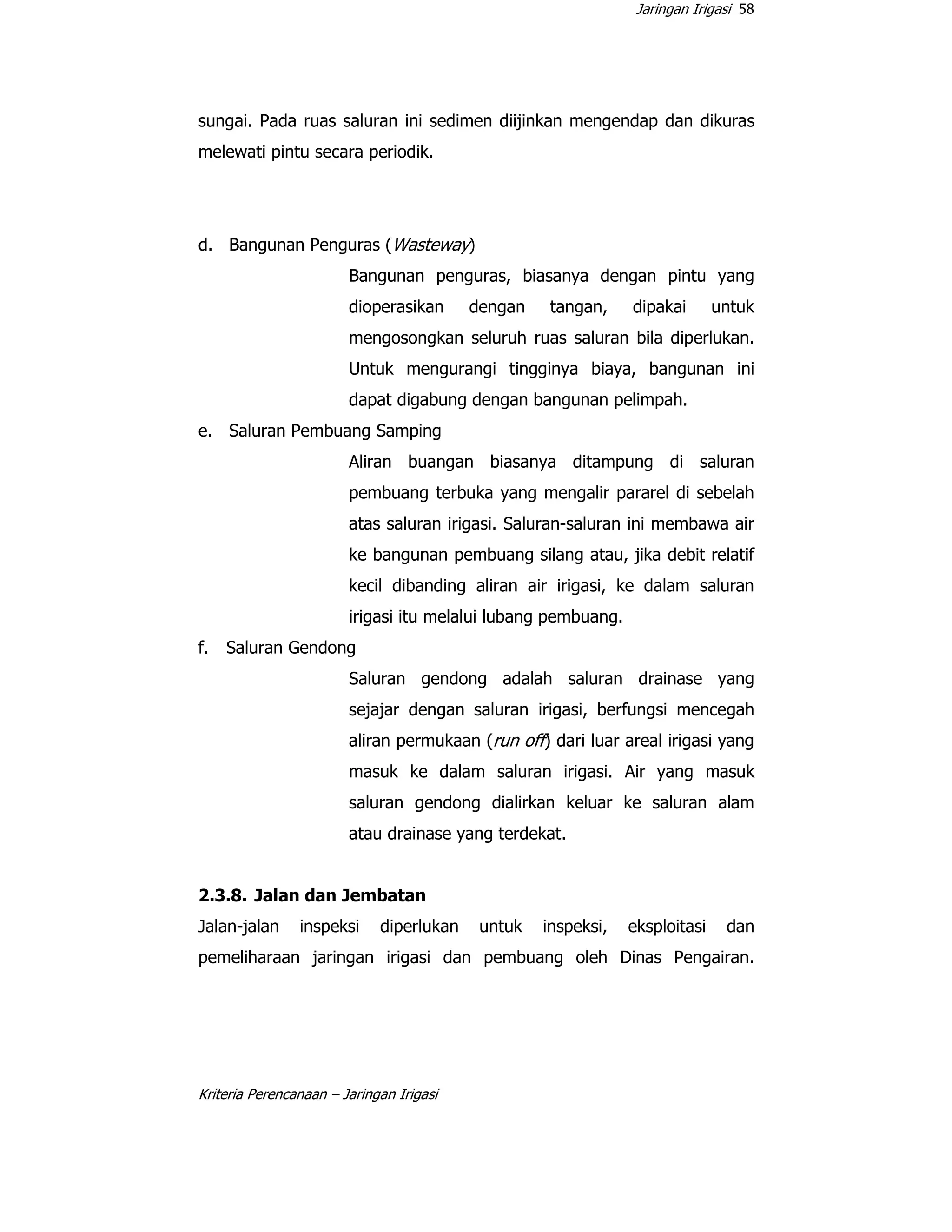 Kp 01 2010 perencanaan jaringan irigasi | PDF