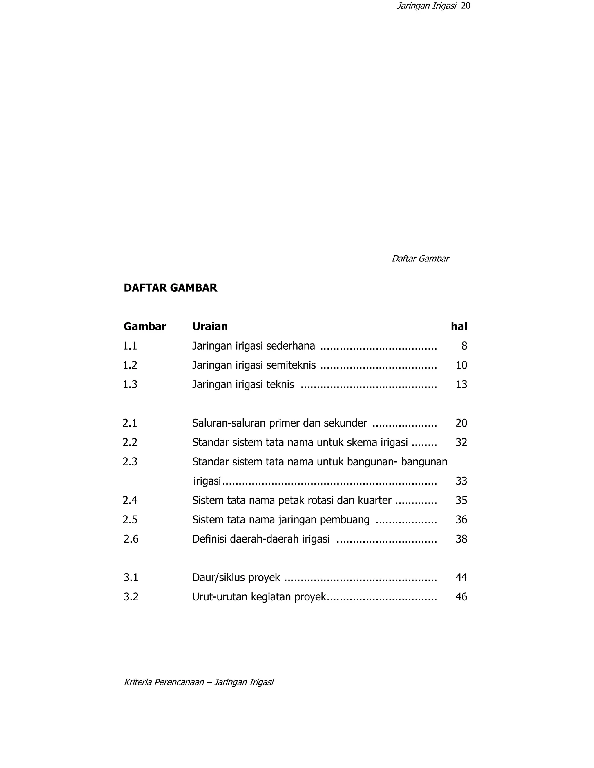 Kp 01 2010 perencanaan jaringan irigasi | PDF