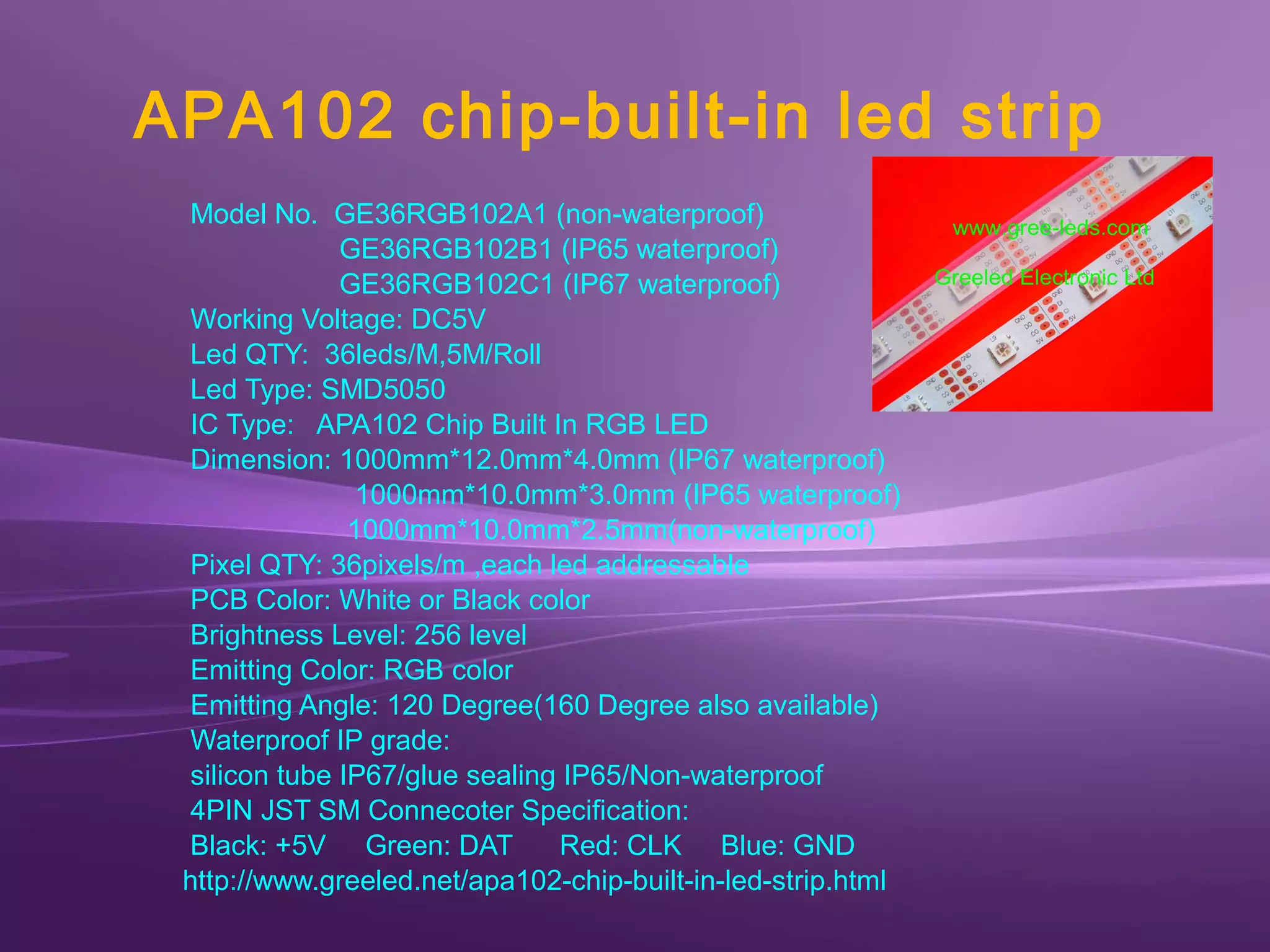 Apa102 addressable led strip greeled | PPT