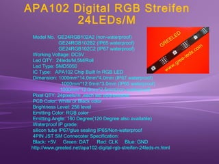 Apa102 addressable led strip greeled | PPT