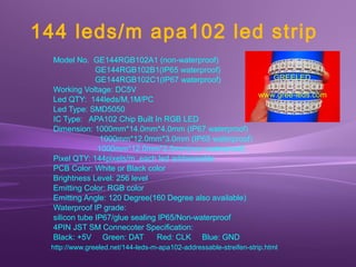 Apa102 addressable led strip greeled | PPT
