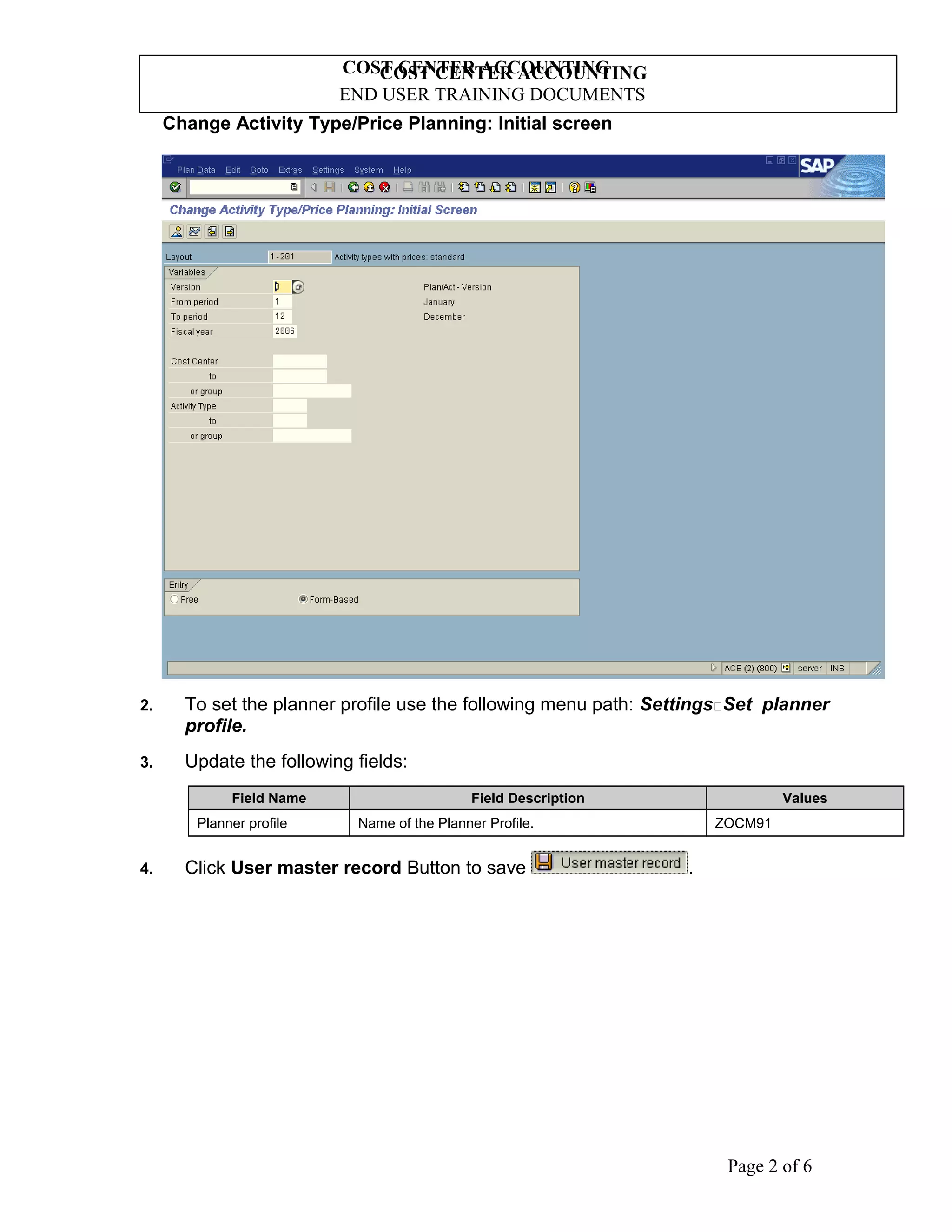Kp26 Plan Activity Output On Cost Center | DOC