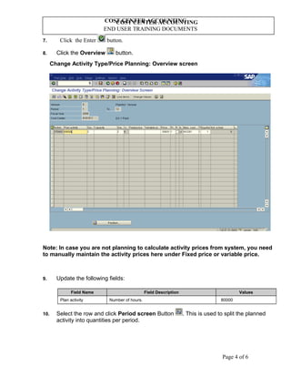 Kp26 Plan Activity Output On Cost Center | DOC