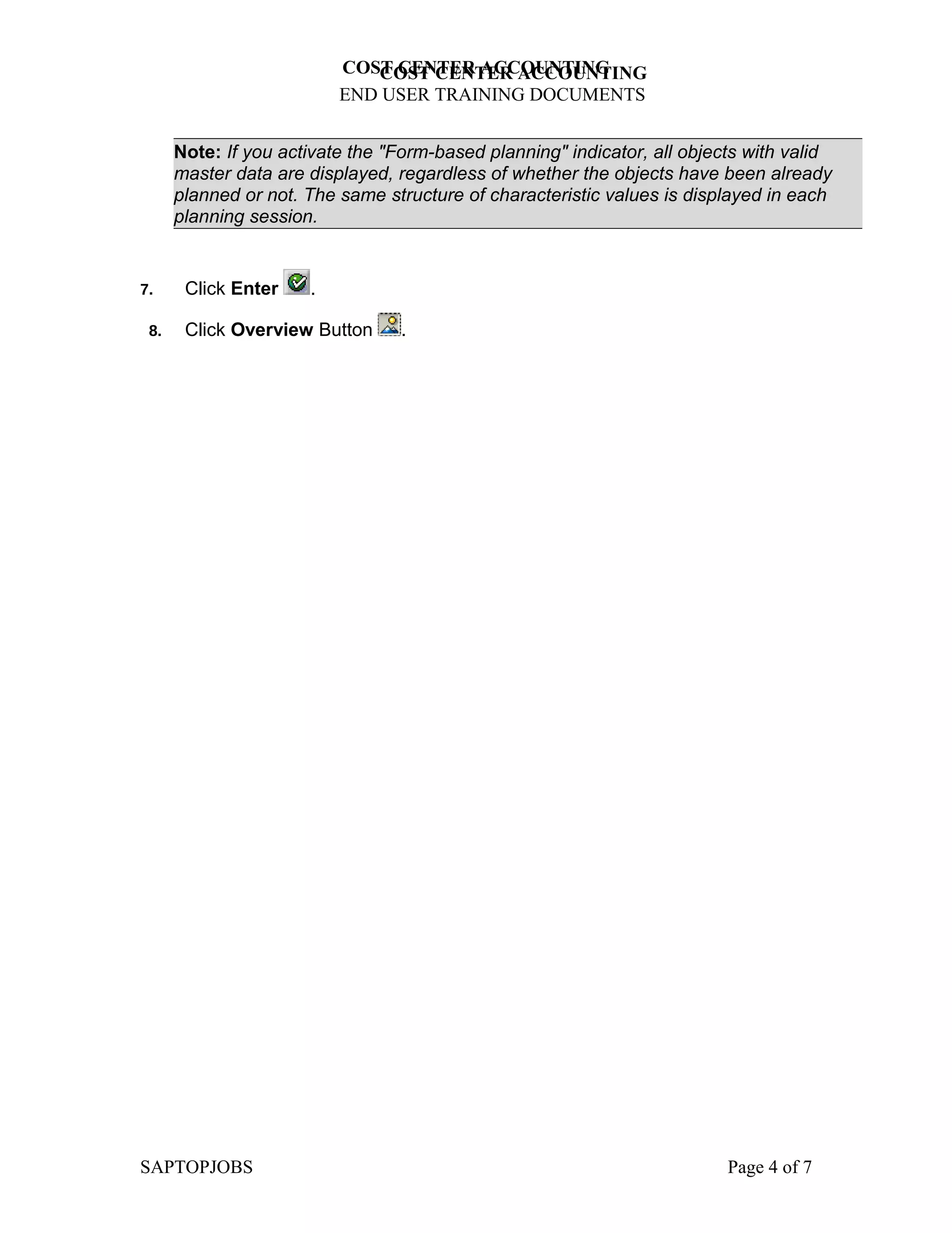 Kp26 plan activity output on cost center | DOC