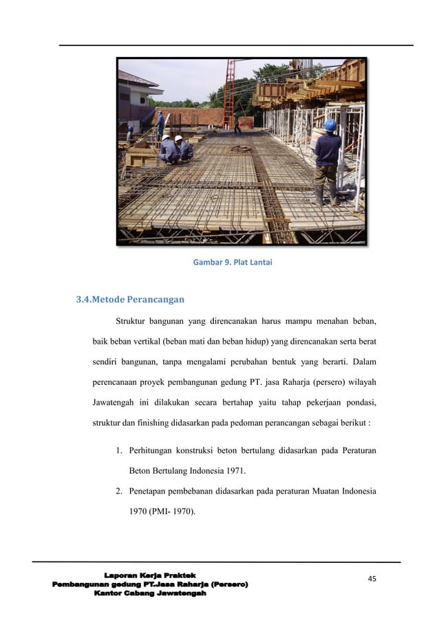 LAPORAN KERJA PRAKTEK PROYEK PEMBANGUNAN GEDUNG JASA RAHARJA PERSERO ...