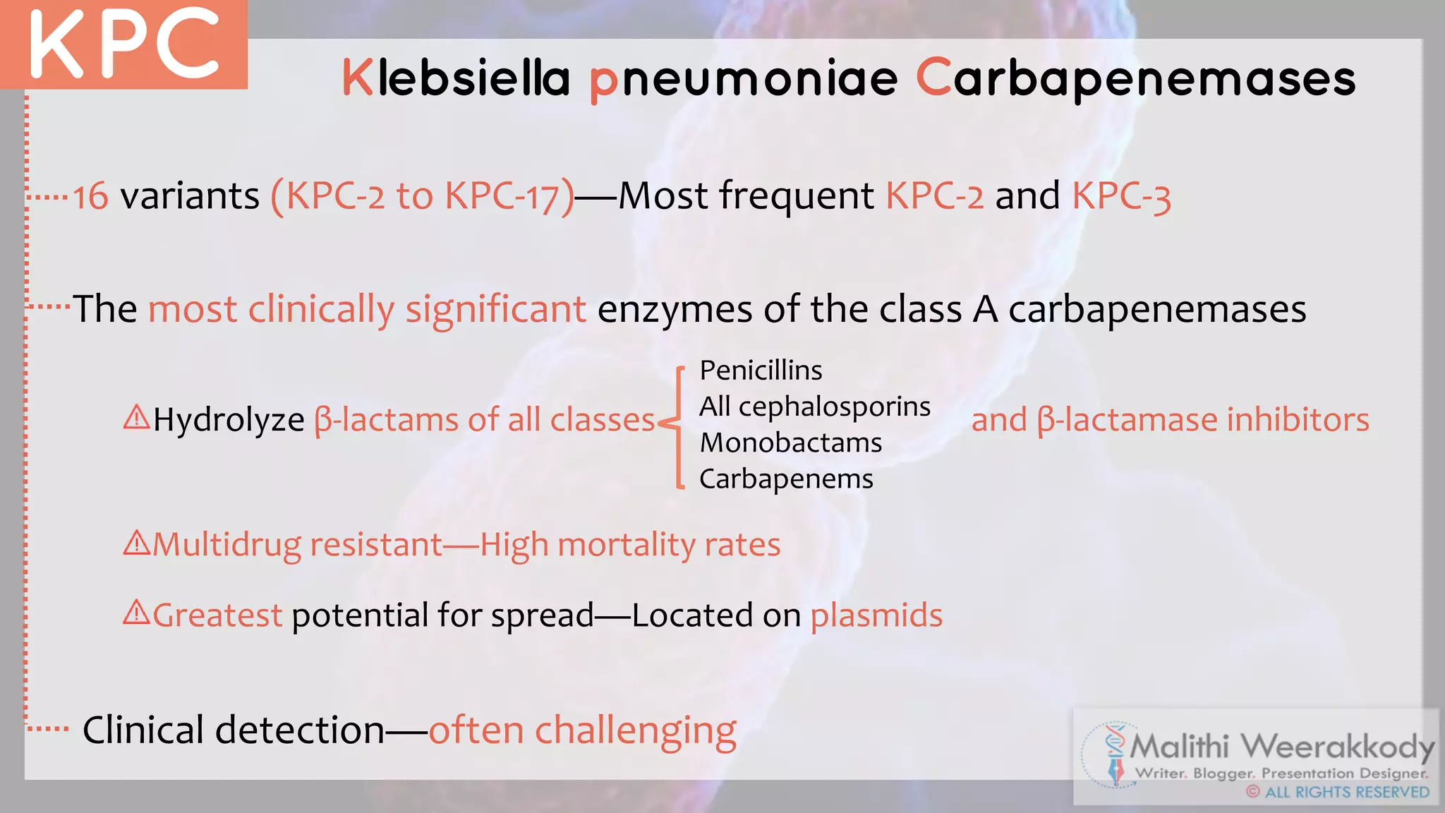 KPC (Klebsiella pneumoniae carbapenamases) | PDF