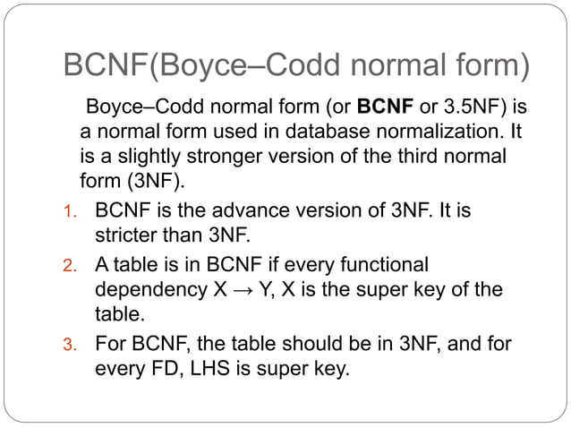 #KPC #CST #DBMS(BCNF) | PPT