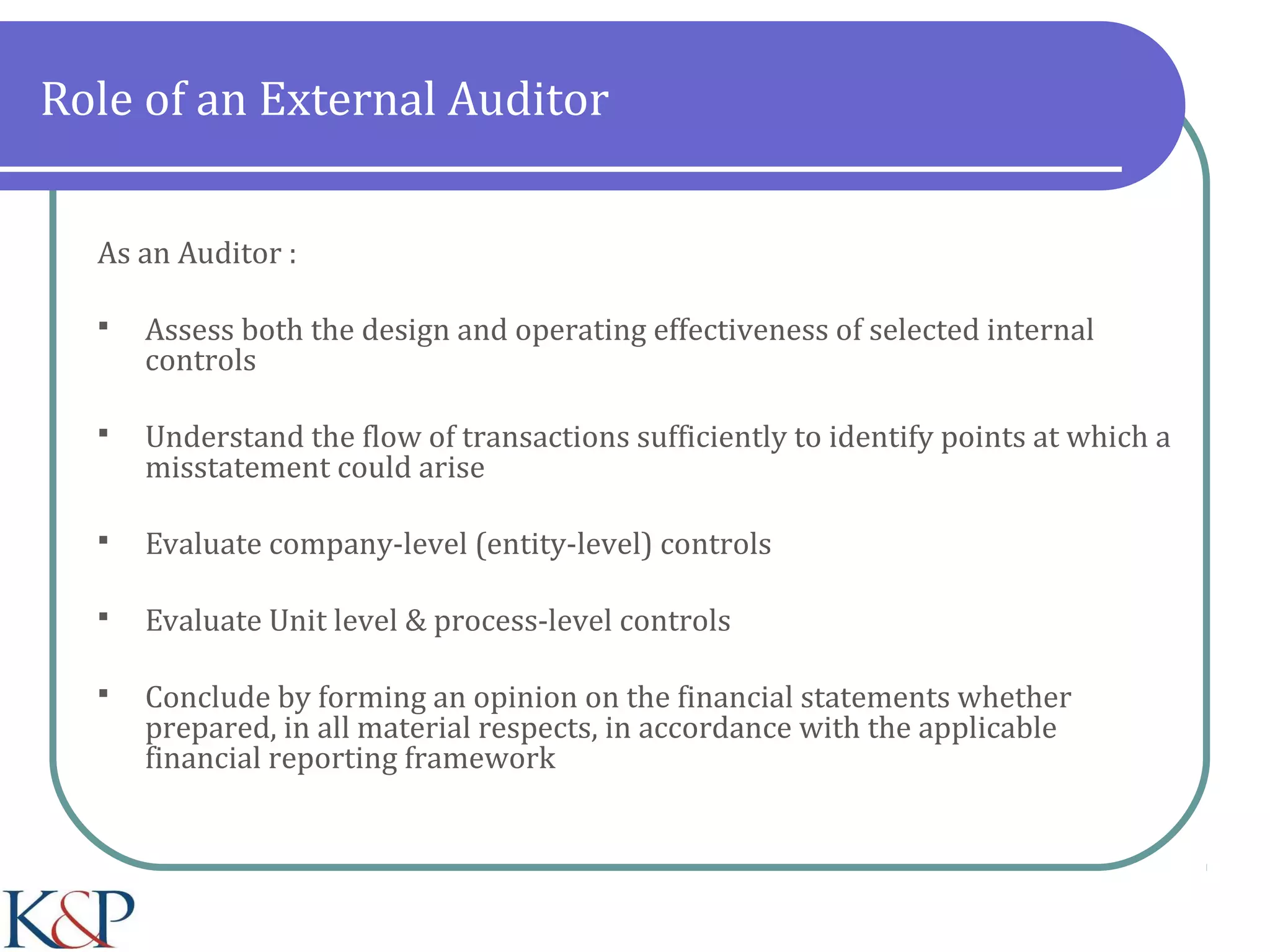 Internal Financial Controls (IFC) / Internal Control over Financial ...
