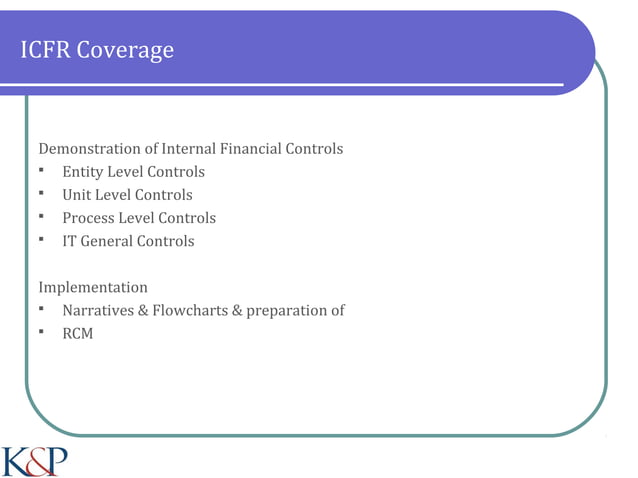 Internal Financial Controls (IFC) / Internal Control over Financial ...