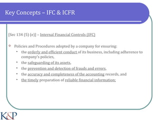 Internal Financial Controls (IFC) / Internal Control over Financial ...
