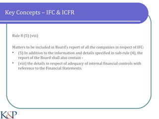 Internal Financial Controls (IFC) / Internal Control over Financial ...