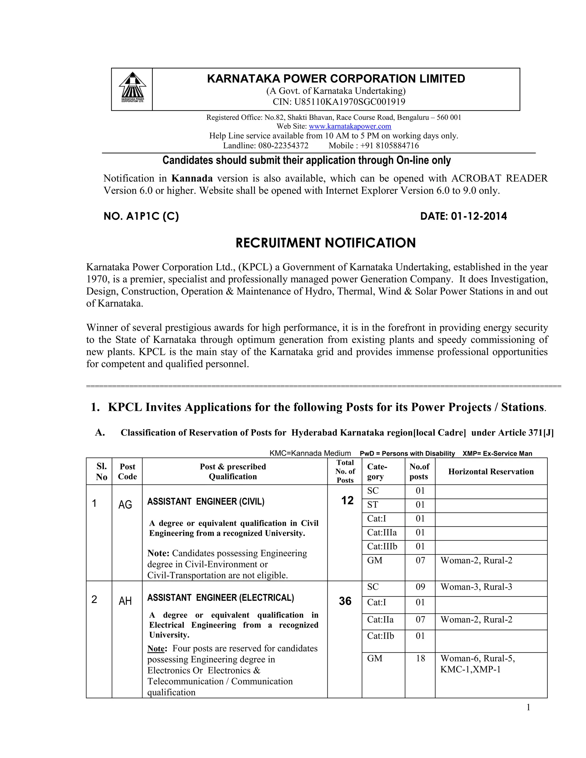 Kpcl notification | PDF