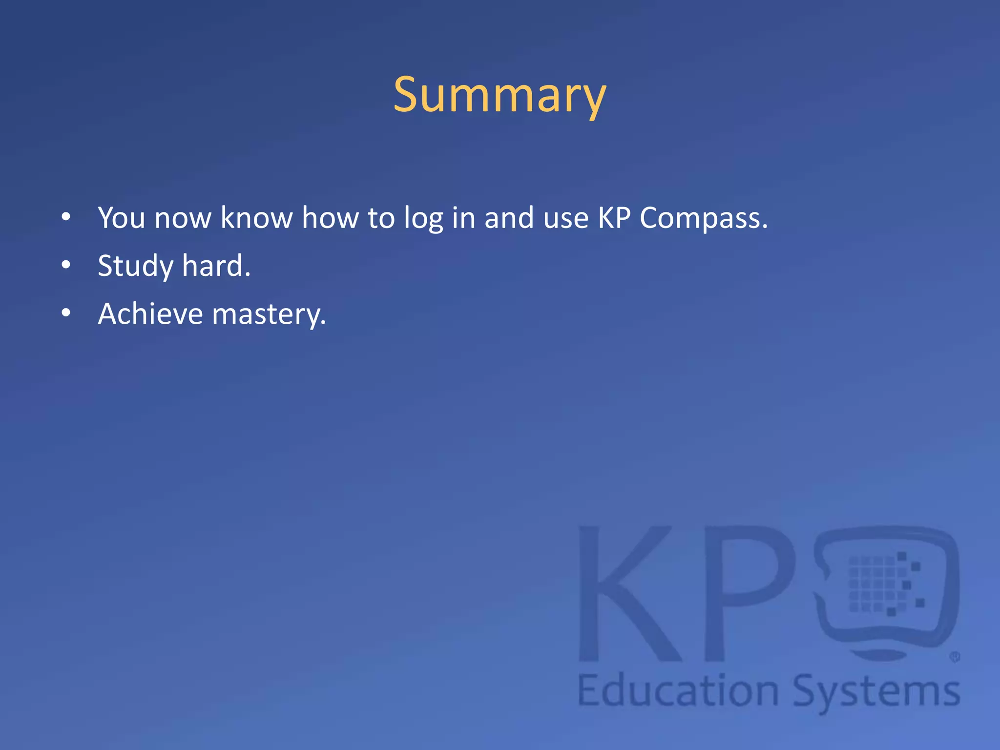 KP Compass Demo Instructions | PPTX