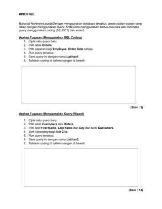 Kpd 301 queries, macros and report using dbms | PDF