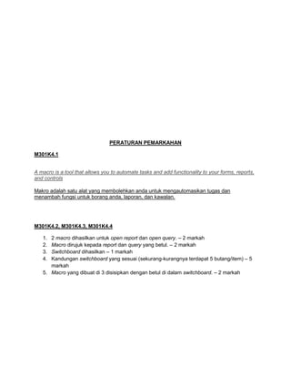 Kpd 301 queries, macros and report using dbms | PDF