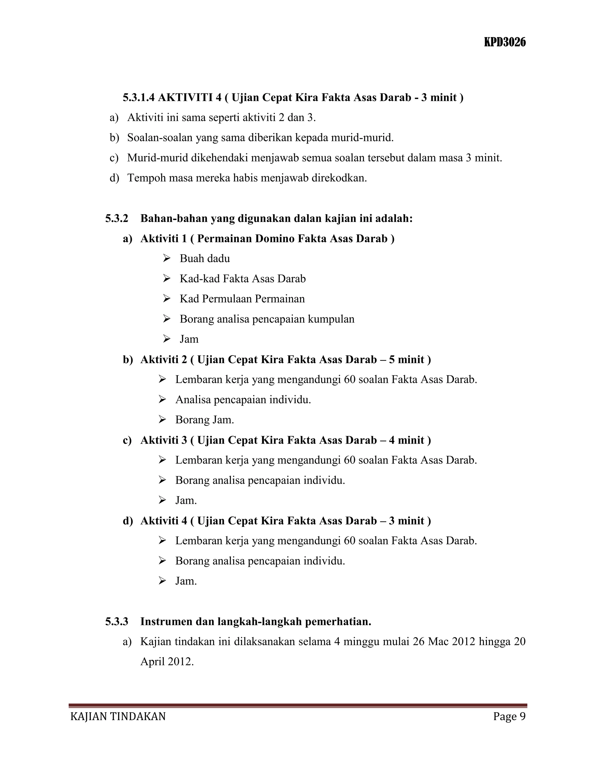 Kpd3026 tugasan 3 kajian tindakan | PDF