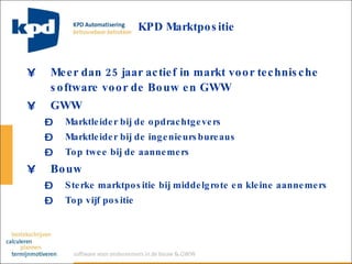 Kpd Algemene Presentatie 25 11 2009 | PPT