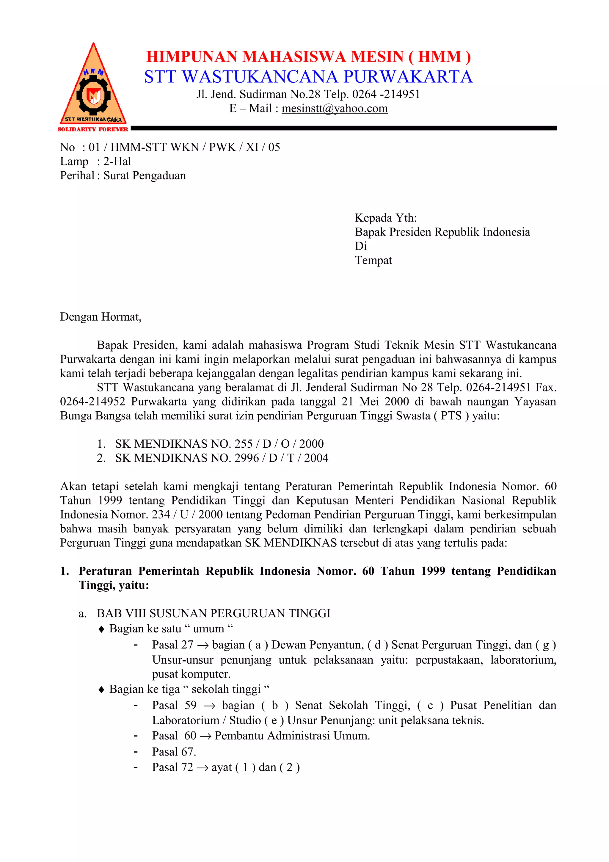 Kpd yth pak pres | PDF