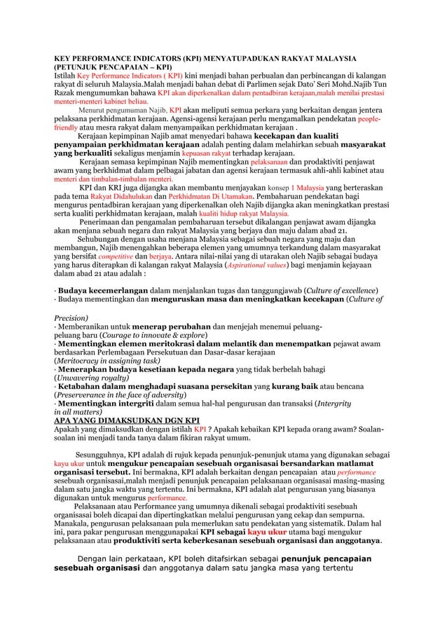 Kpi key performance indicators. | DOCX