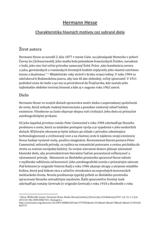 KPI.Zaverecna uloha.HermannHesse | PDF