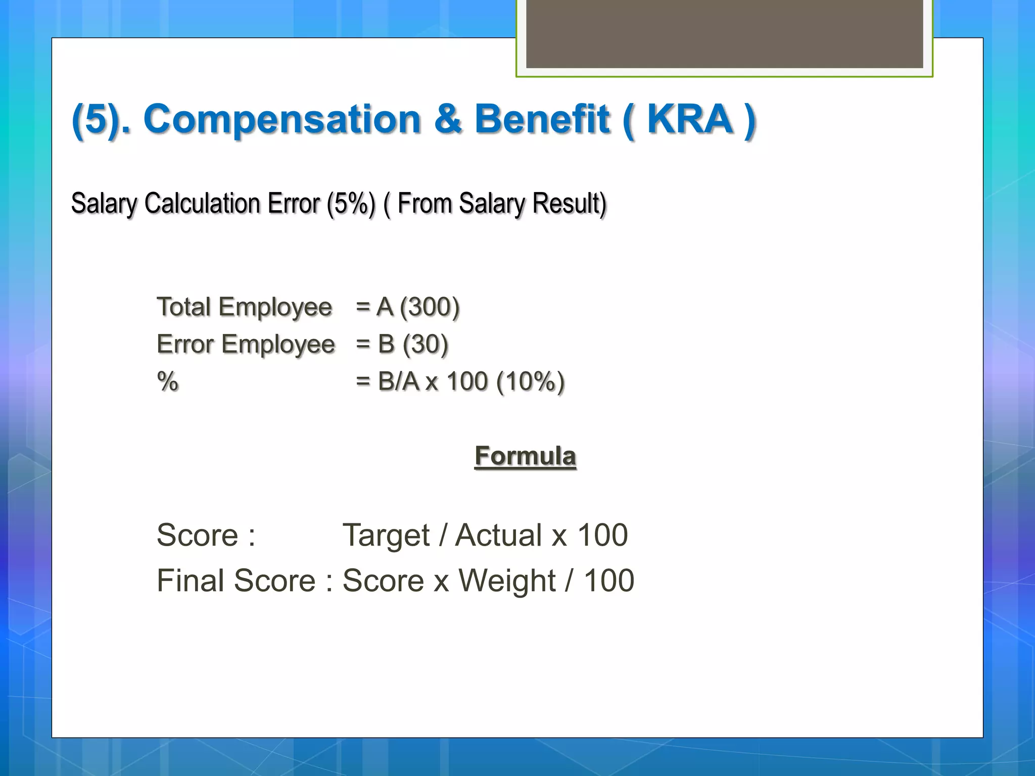 KPI and KRA Calculation | PPTX