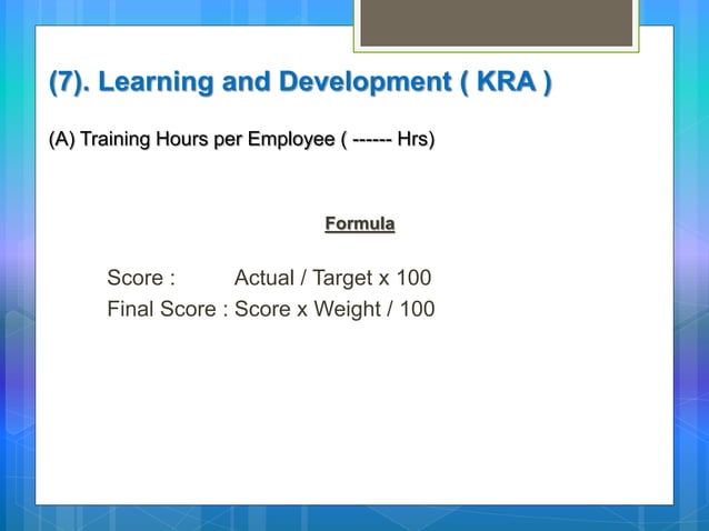 KPI and KRA Calculation | PPTX