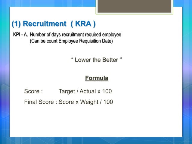 KPI and KRA Calculation | PPTX