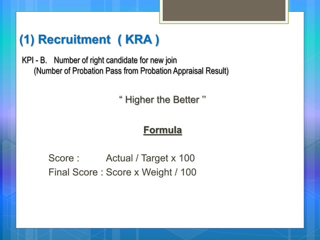 KPI and KRA Calculation | PPTX