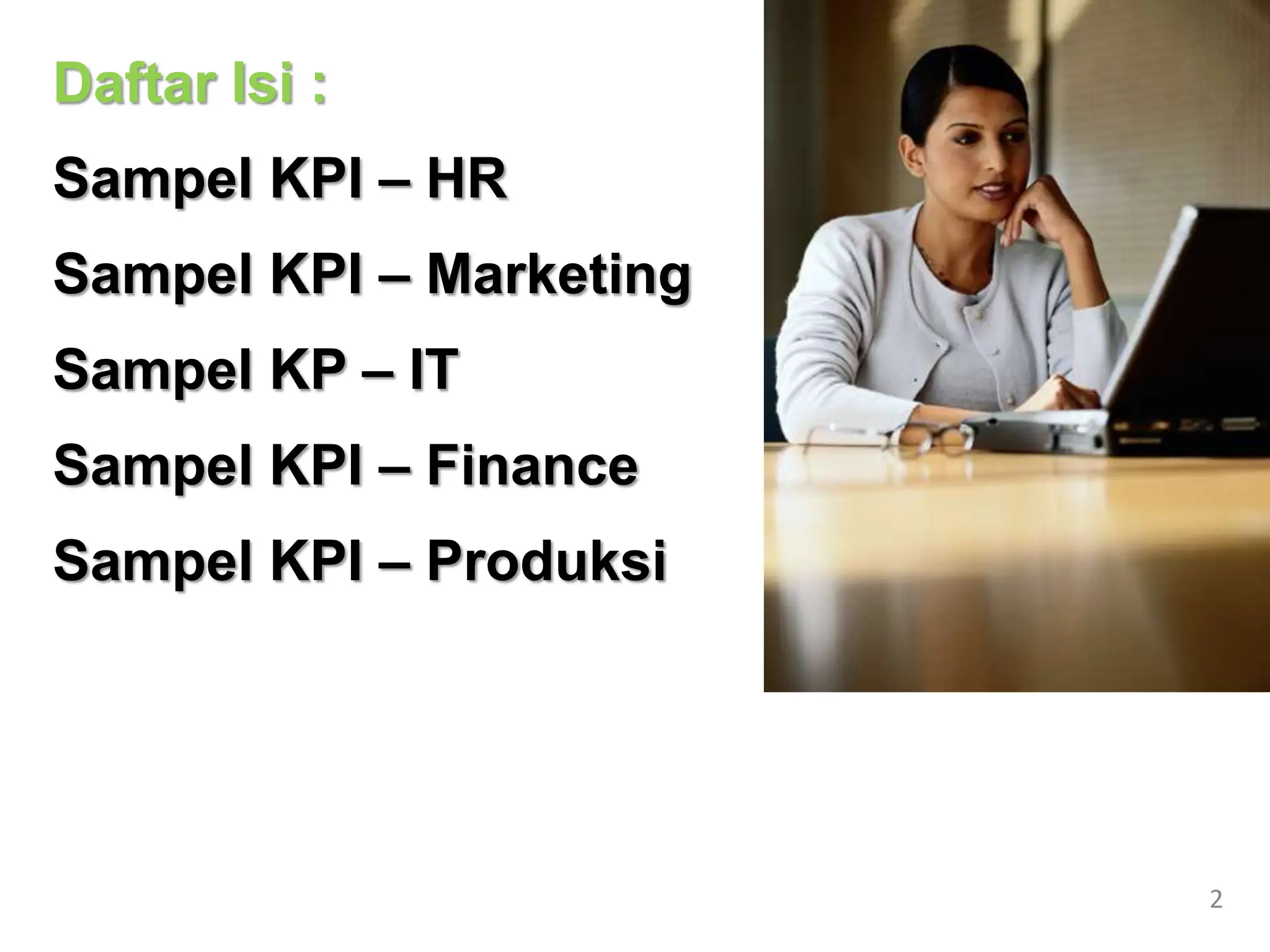 Untuk Materi KPI di suatu perusahaan , sebagai tolak ukur | PPT