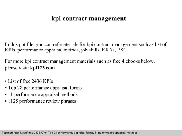 Kpi contract management | PPT